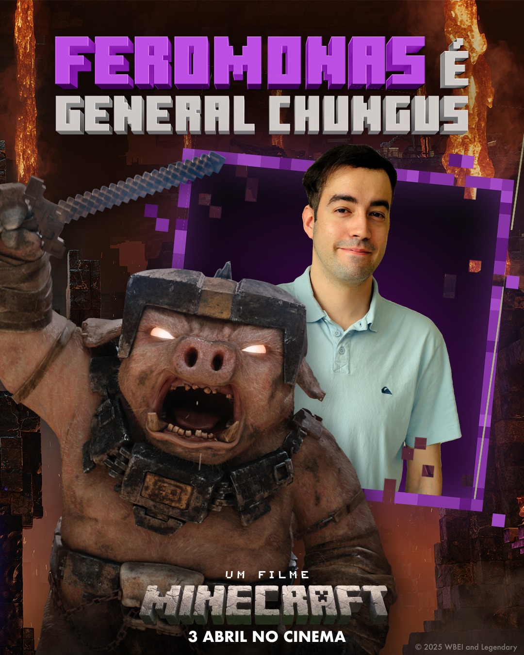 UM FILME MINECRAFT | FEROMONAS É A VOZ PORTUGUESA DE GENERAL CHUNGUS EM ...